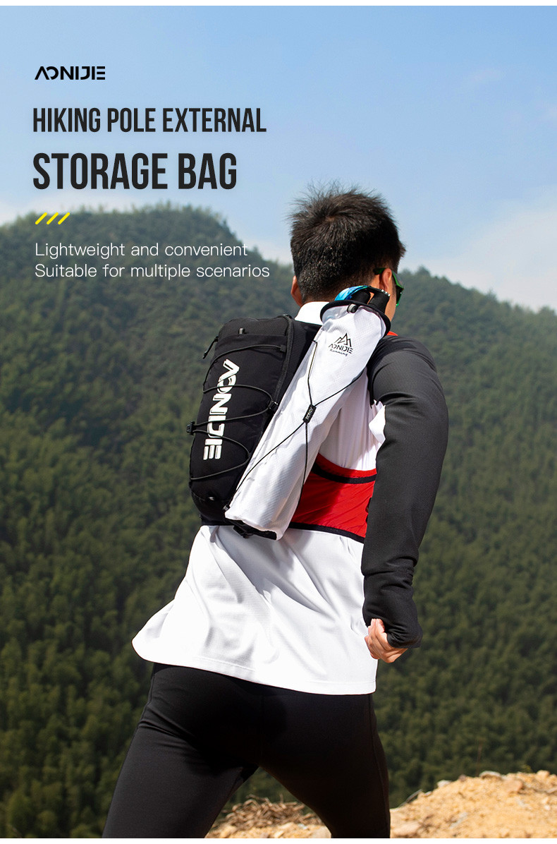 AONIJIE Lightweight External Hiking Pole Storage Bag Fish Bone Pocket ...