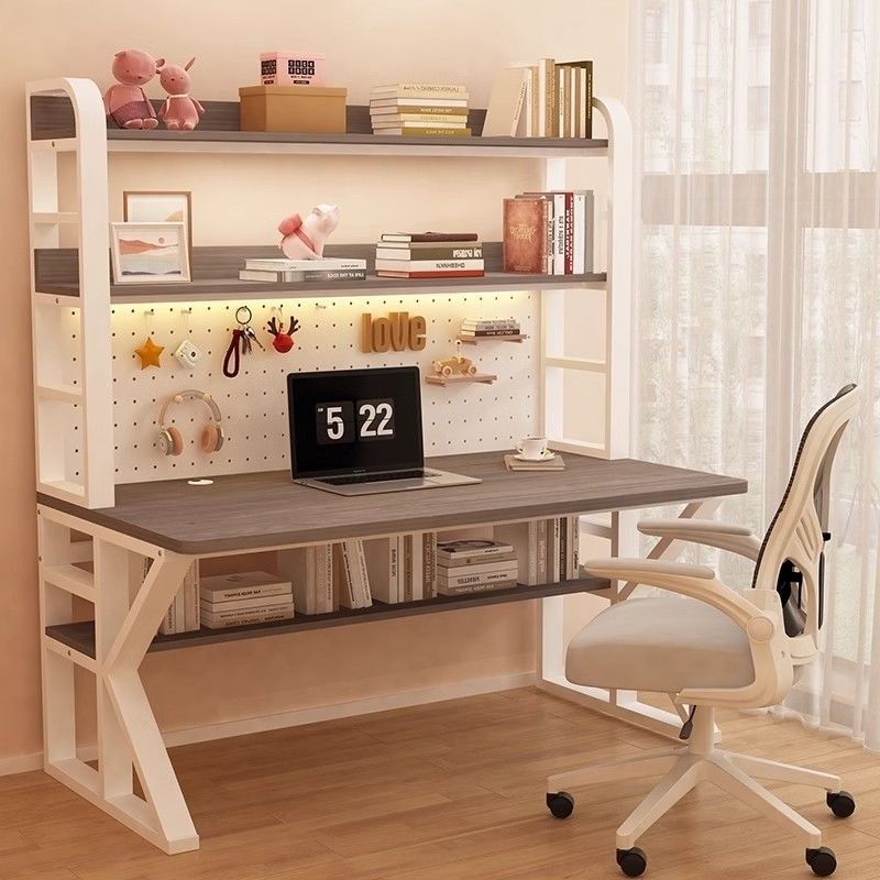 Study Table Computer Table Desk Cave Board Bookshelf Integrated Table ...