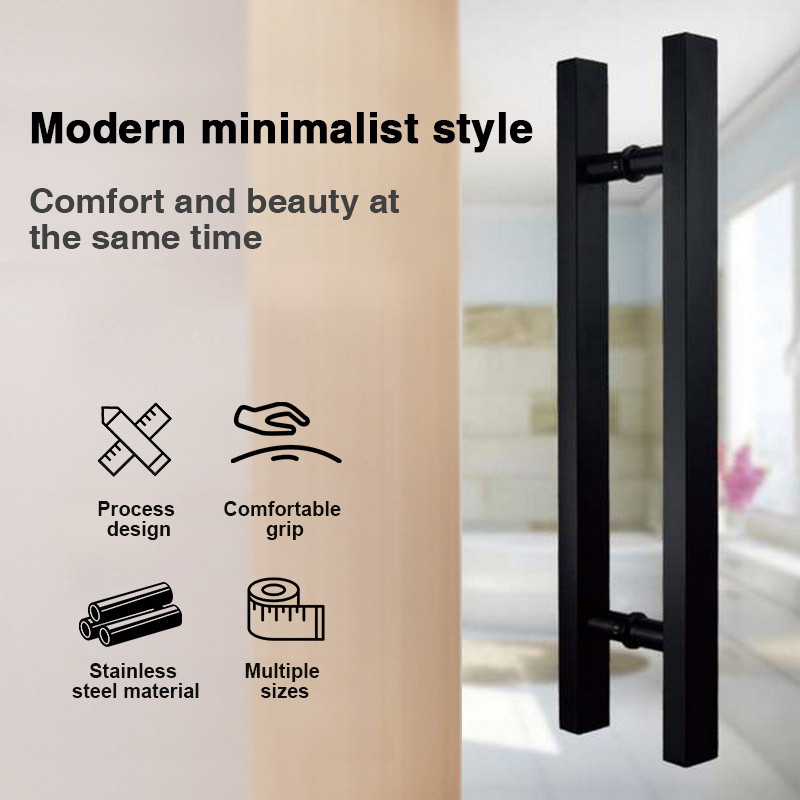 Glass Door Handles Pull Double Side Handle Set Stainless Steel Moving ...
