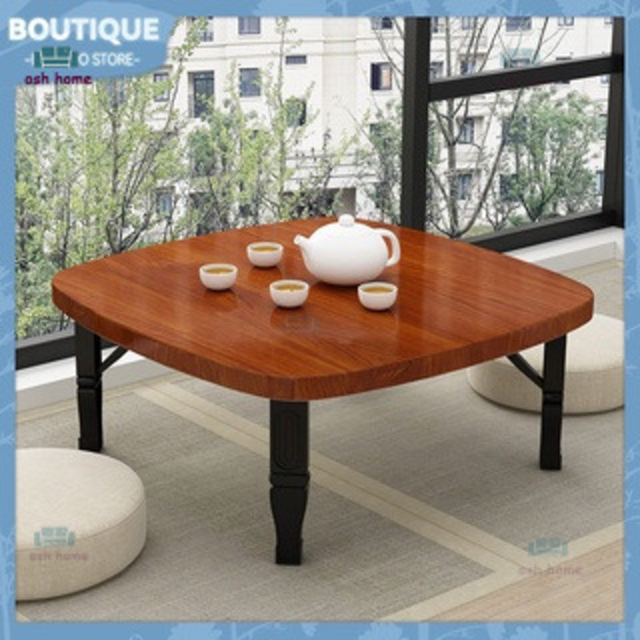 SH Folding square table household floor table Kang Table simple eating ...