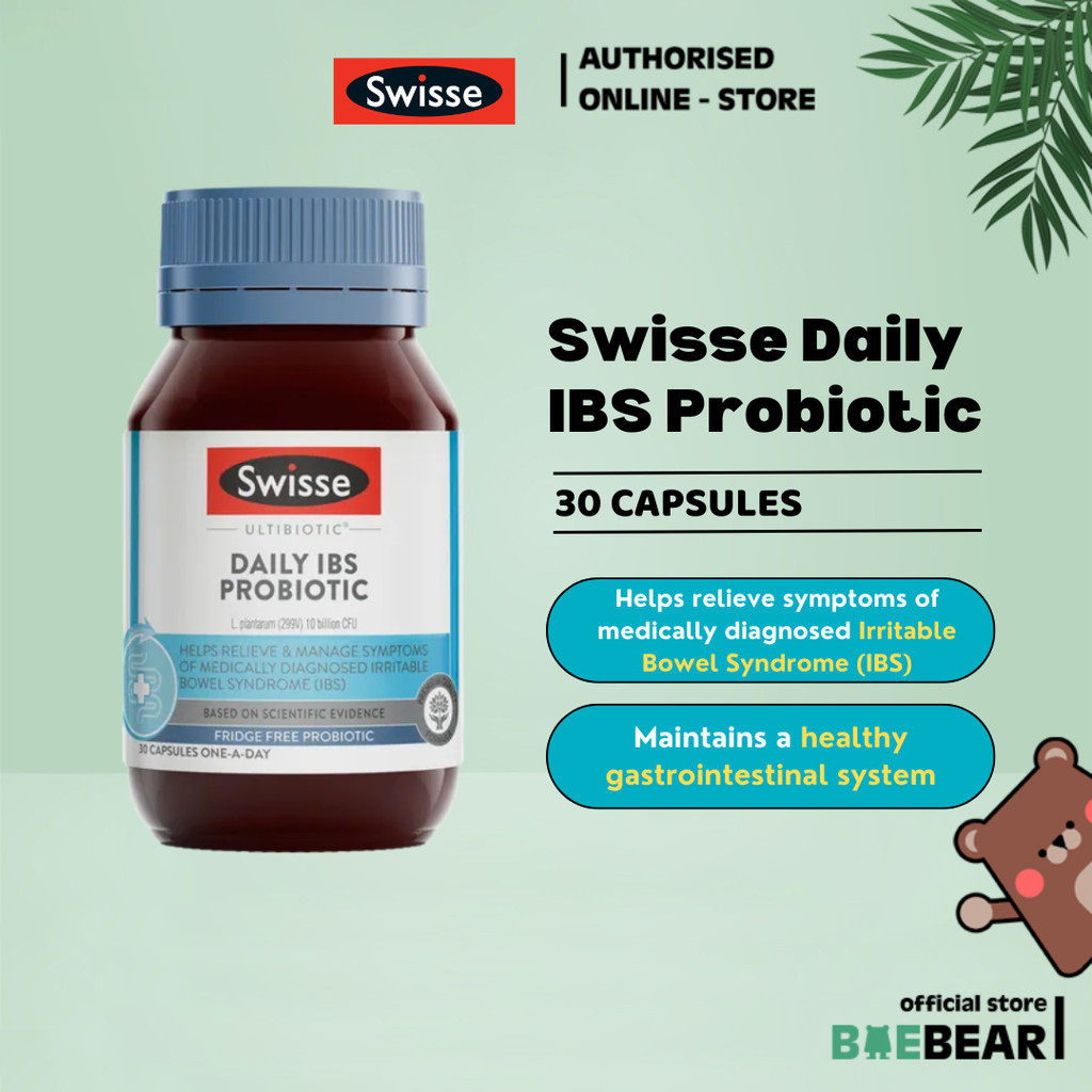 (Brand Authorised) Swisse Ultibiotic Daily IBS Probiotic 30 Capsules ...