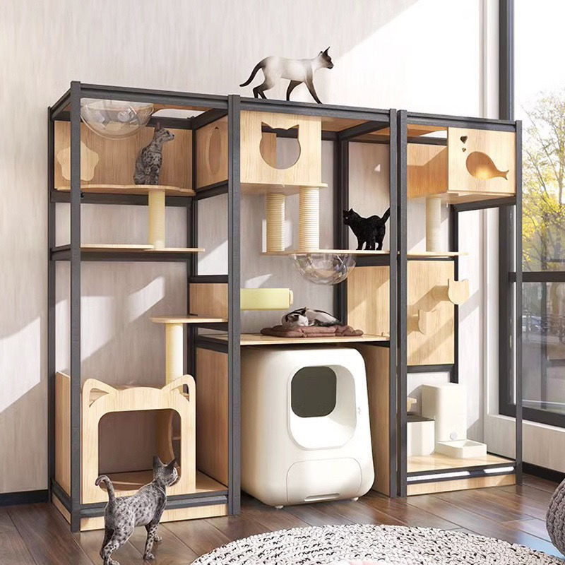 Steel Frame Cat Frame, Cat Climbing Frame Large Solid Wood Wall Mounted ...
