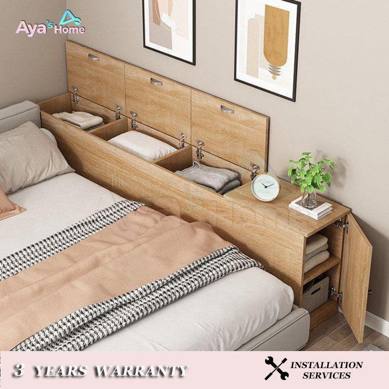 Aya8 Solid Wood Bedside Table Wall Cabinet Crevice Cabinet Bedside ...