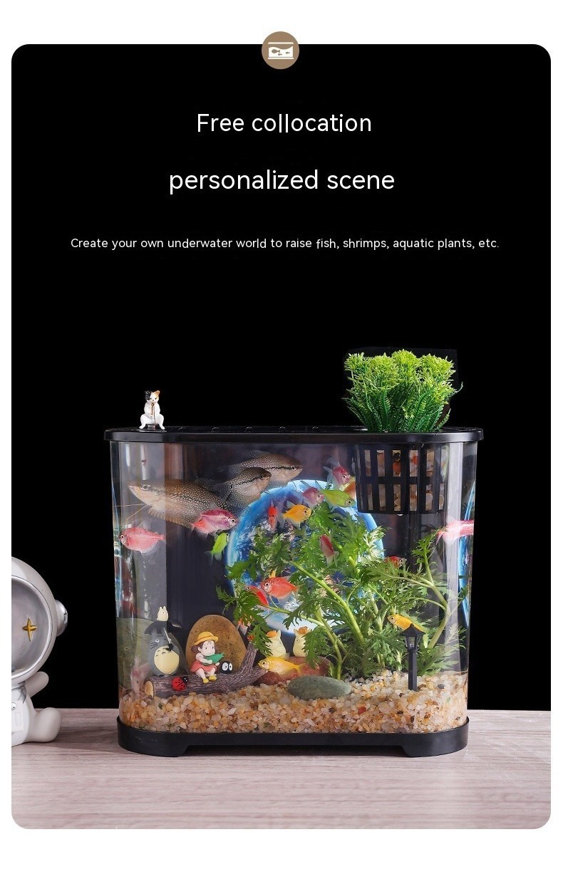 Fish Tank Desktop Aquarium HD Transparent Ecological Fish Tank ...