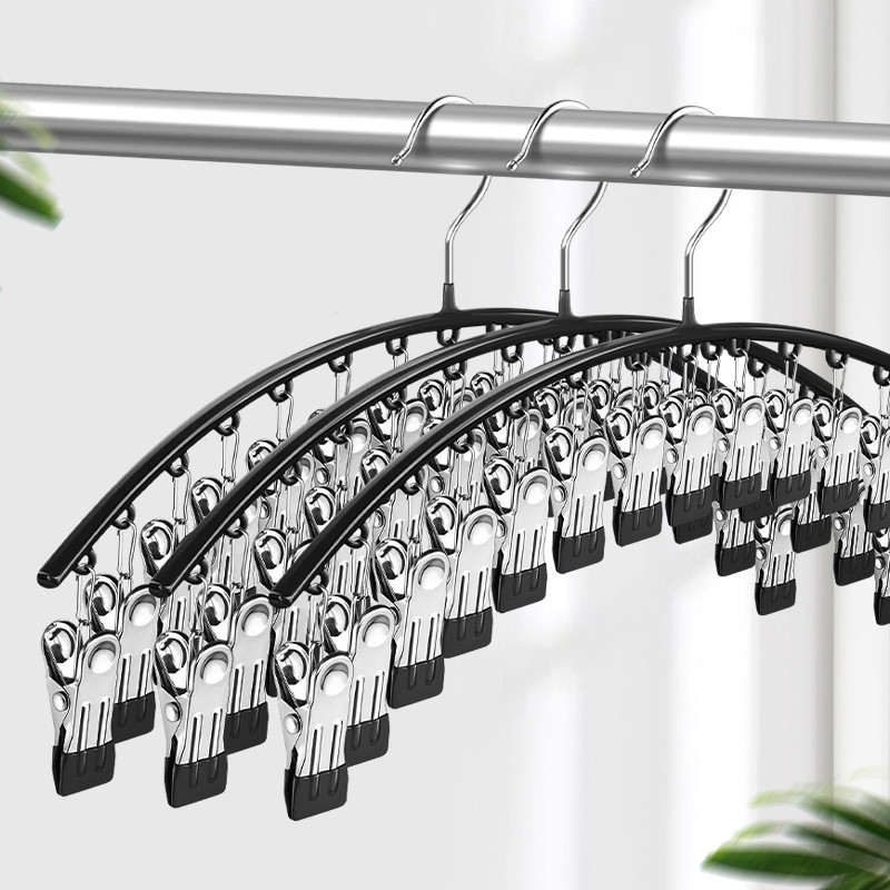 STAY SECURE 》 Stainless Steel Clothes Drying Rack 10 Clips ...