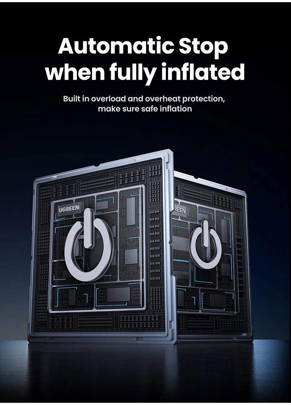 UGREEN Car Air Pump Portable Air Compressor for Car Motorcycles Bicycle ...