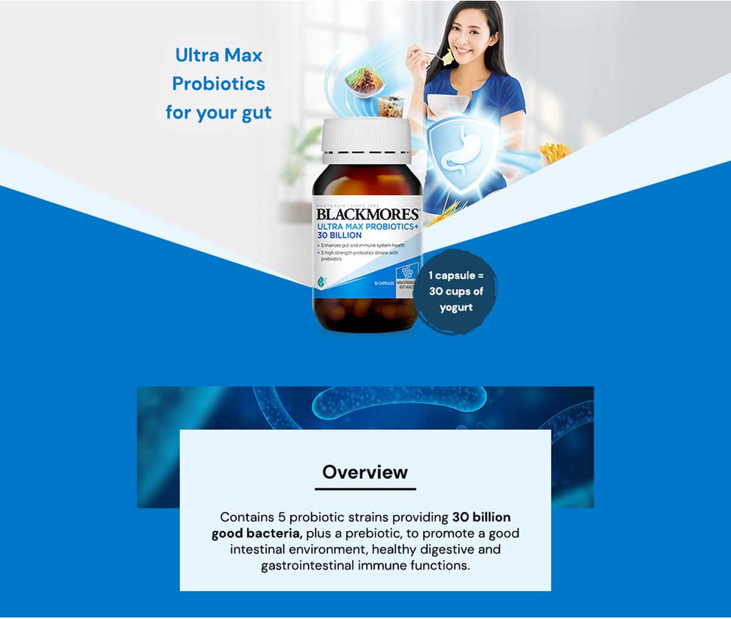 [Bundle of 2] Blackmores Ultra Max Probiotics+ 30 Billion (30s ...