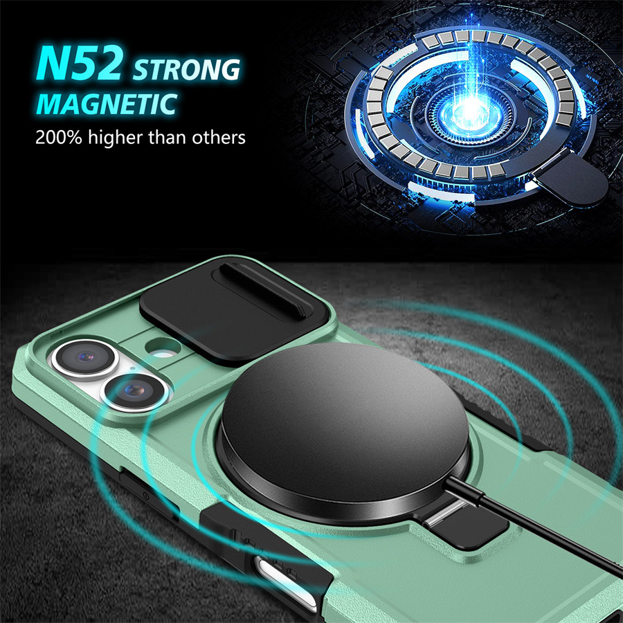 Sliding Window N52 Strong Magnetic Phone Case for iPhone 16 15 14 Plus ...