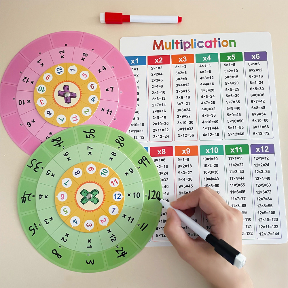 1-12 Multiplication Training Turntable Spinner for Kids Children Number ...