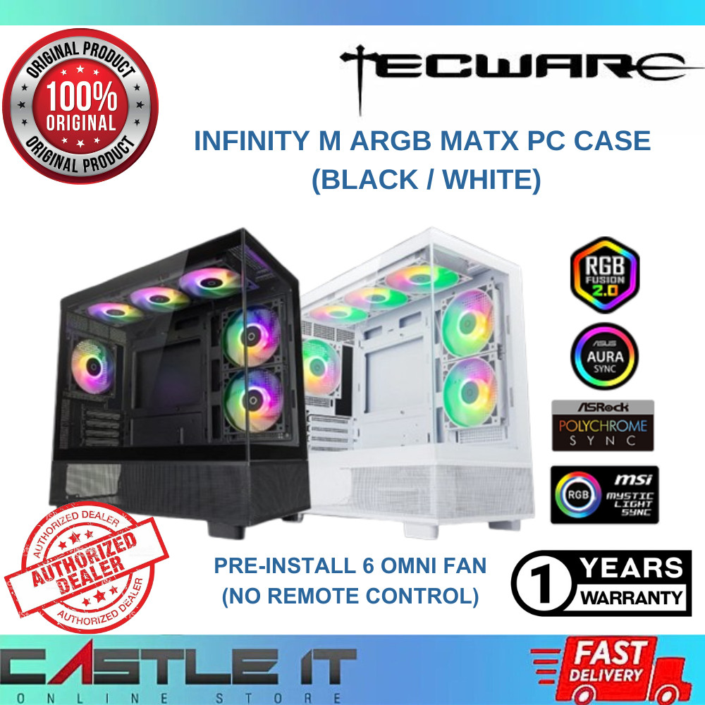 Tecware INFINITY M ARGB MATX - Micro ATX PC Casing Case Chassis Black ...