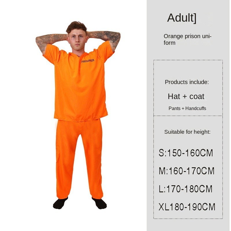 Halloween Adult Prison Uniform Prisoner Uniform Masquerade Party ...