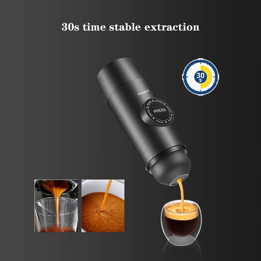 Portable Capsule Coffe Machine Rechargeable Espresso Coffee Outdoor Car ...