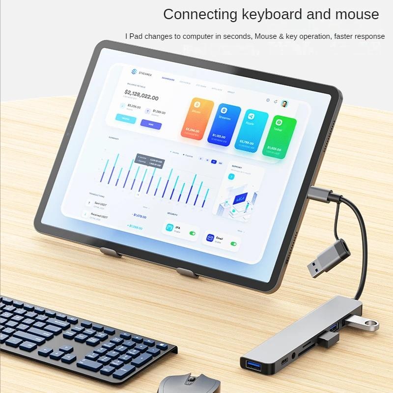 8 In 2 USB HUB USB A Type C Hub Concentrator Docking Station Multi ...