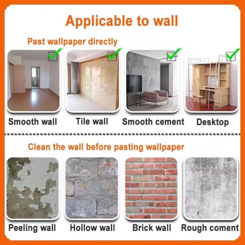 Wallpaper Adhesive Decor Design Wall paper Dinding BIG SIZE Wood Wall ...