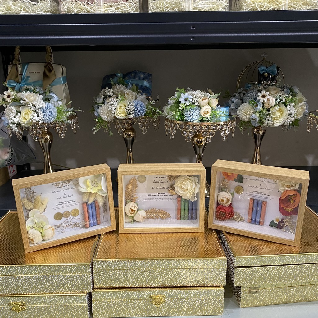 Gubahan Frame Duit Hantaran Siap Gubah Bajet Bunga Cantik Kahwin Mas ...