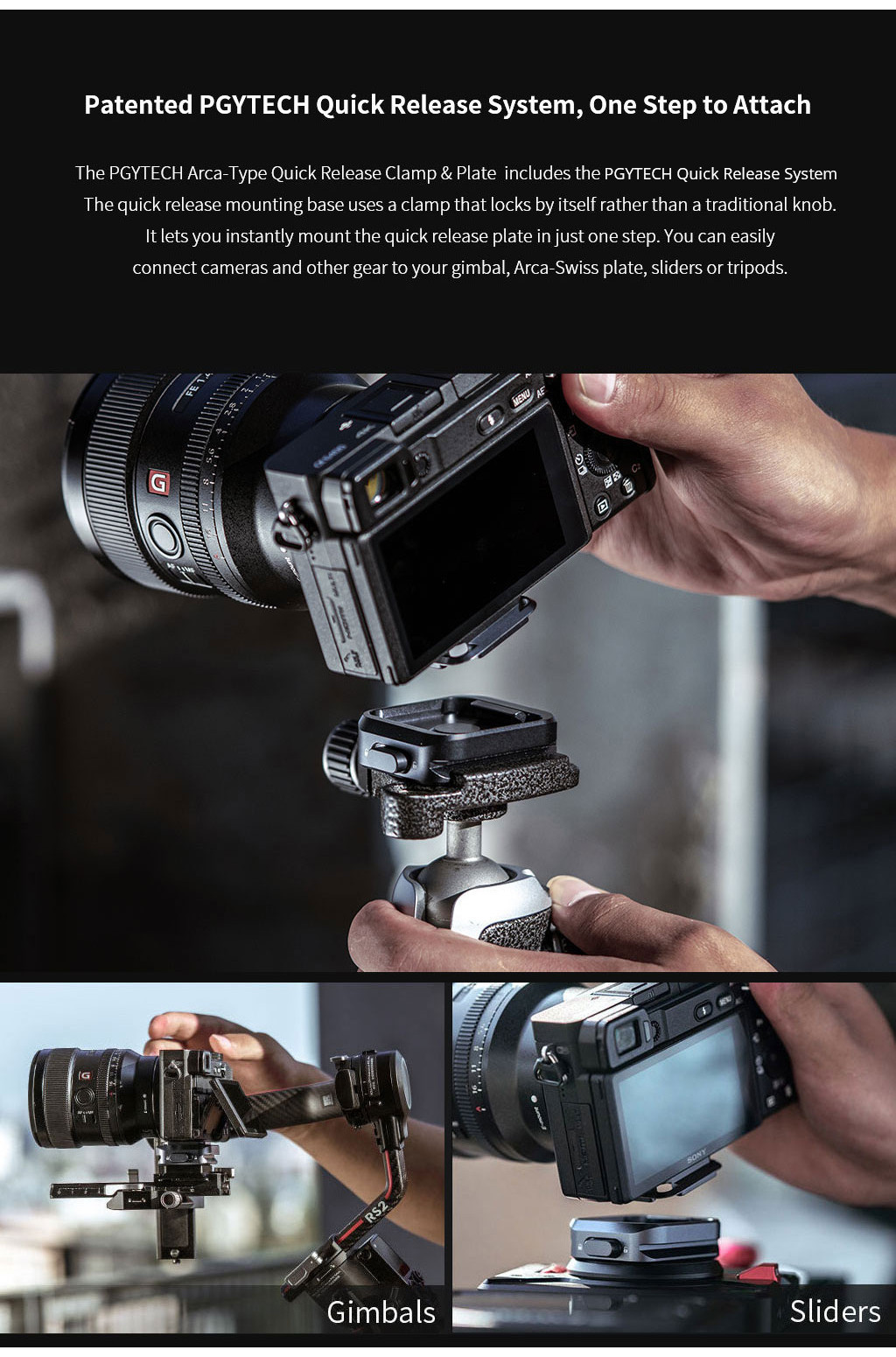PGYTECH Arca-Type Quick Release Clamp & Plate Micro-single Camera ...