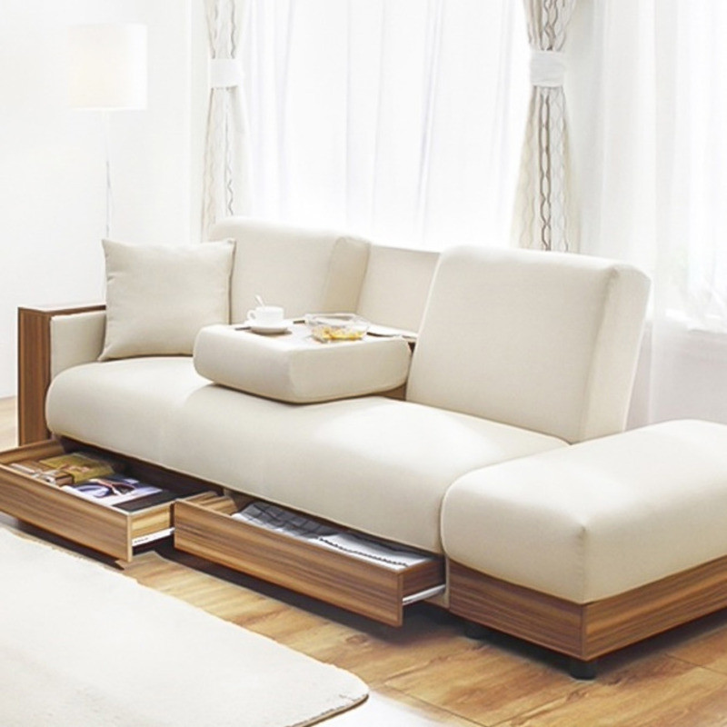 Multifunction Sofa with storage and Bench Ottoman / Fabric Sofabed ...