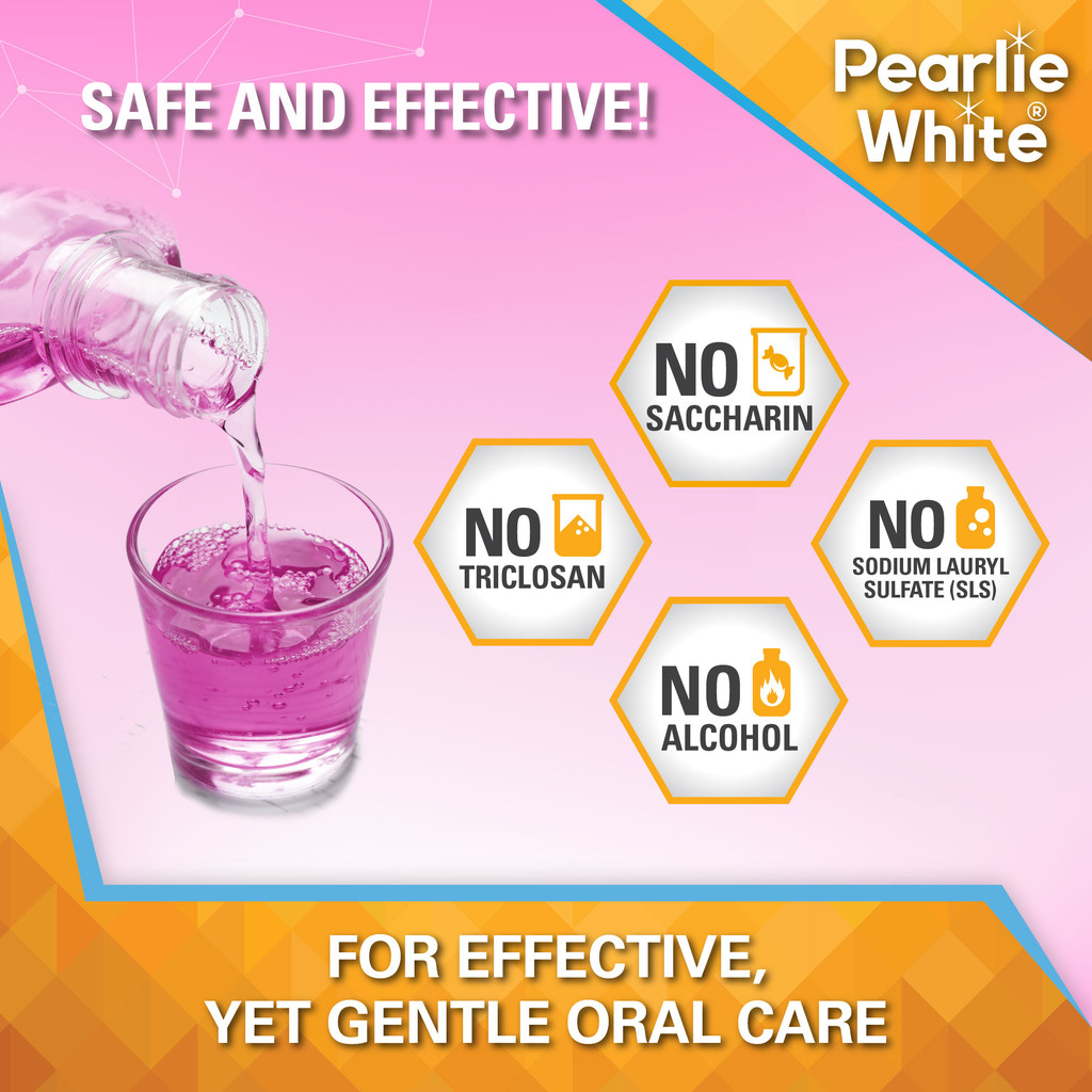 [Bundle of 4] Pearlie White Chlor-Rinse Antiseptic Mouth Rinse / Mouth ...