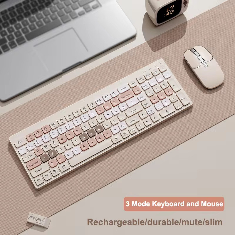 Silent Ergonomic Rechargeable Multi Device 3-Mode Bluetooth 2.4G Ultra ...