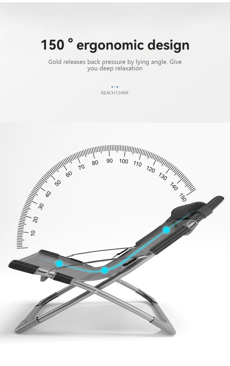 Nap Lounge Chair Portable Folding Sun Lounger Outdoor Beach Chair Home ...