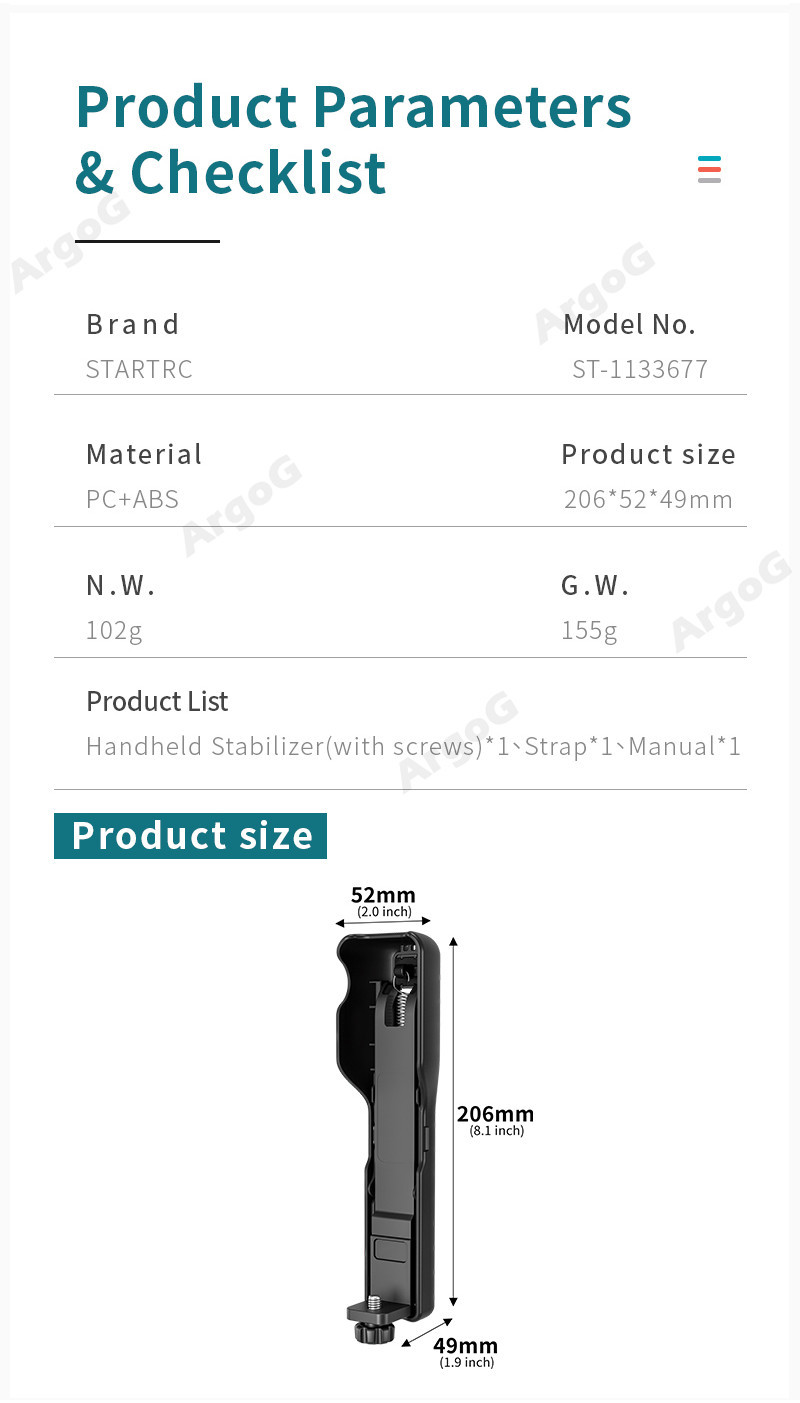 STARTRC Handheld Stabilizer for DJI Osmo Pocket 3 Collapsible Z-Axis ...