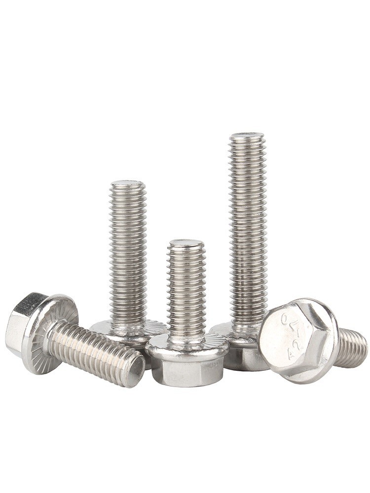 M4 M5 M6 M8 M10 M12 304 Stainless Steel Metric Thread Hexagon Head with Serrated Flange Cap ...