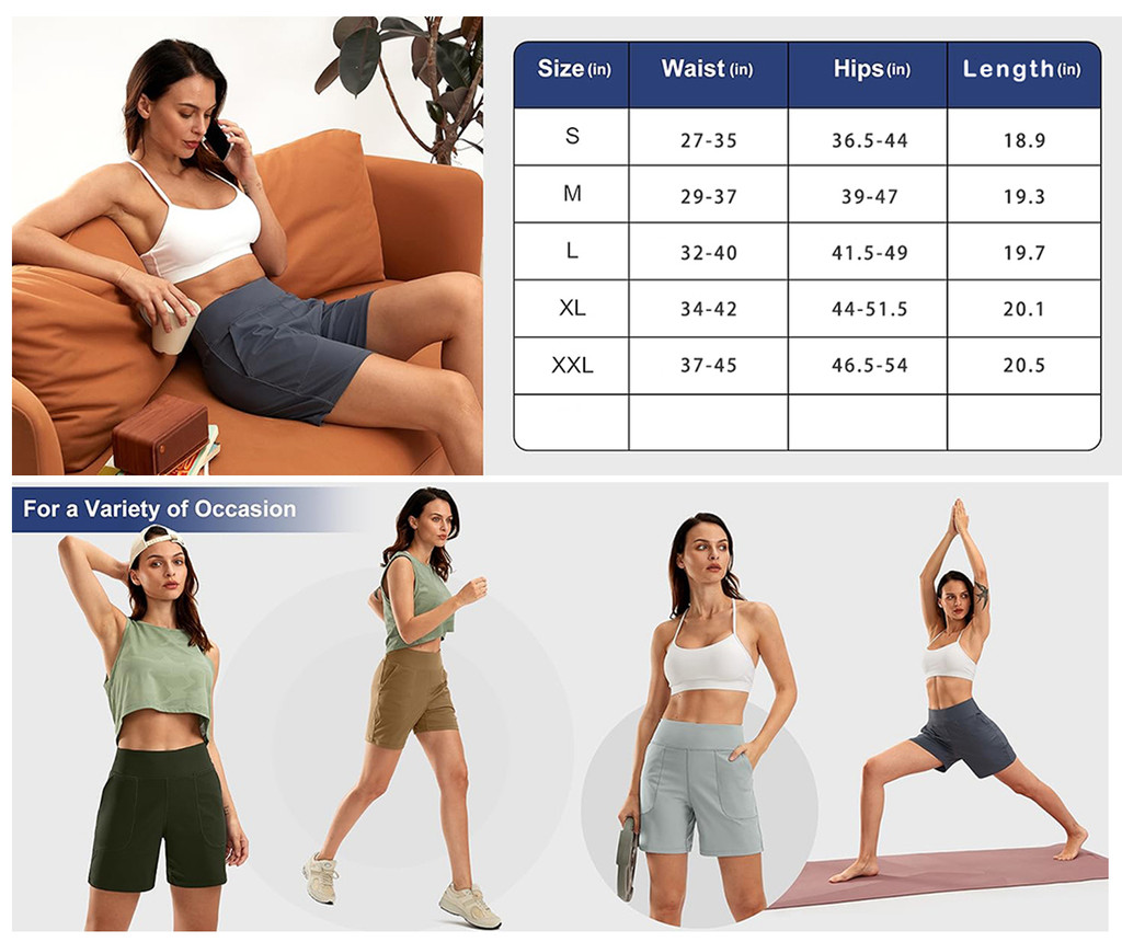 50-105kg High Waist Yoga Shorts Women Quick Dry Tummy Control Fitness ...