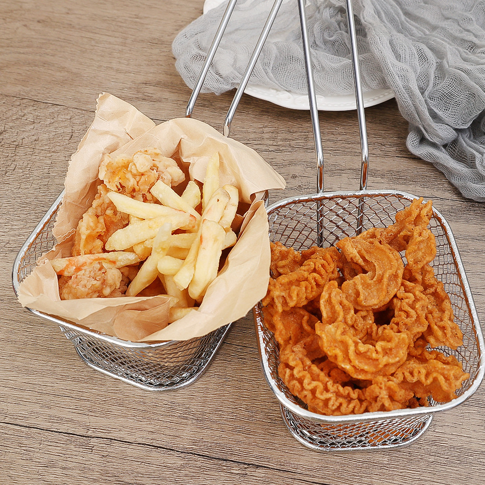 Stainless Steel Fry Basket - Metal French Fries Basket Strainer ...