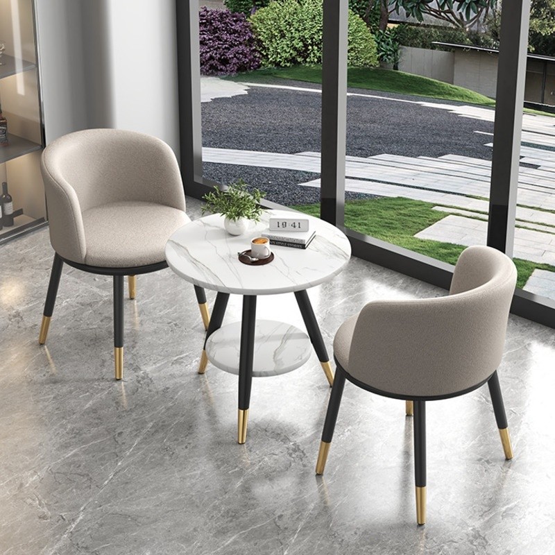 Balcony Table And Chair Light Luxury Indoor Coffee Table Chair Set ...