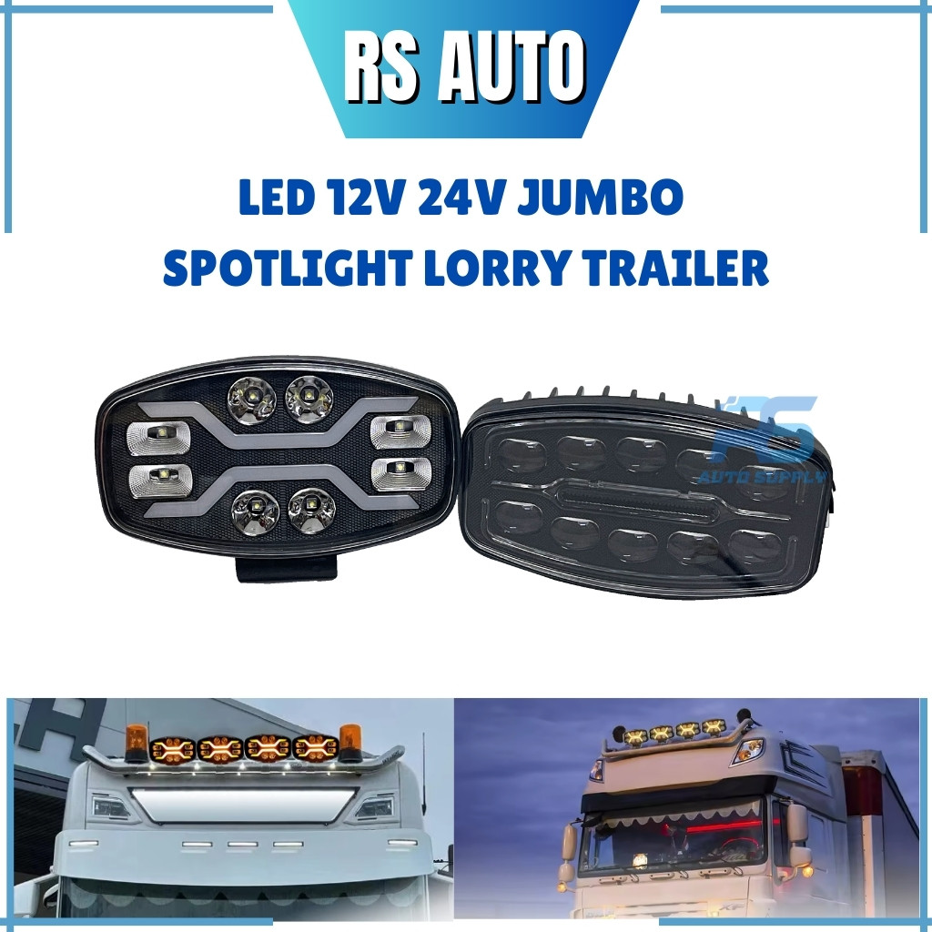 LED 12V 24V JUMBO 10" 320 SPOTLIGHT LORRY BAR LIGHT ATAS ROOF VIRAL ...