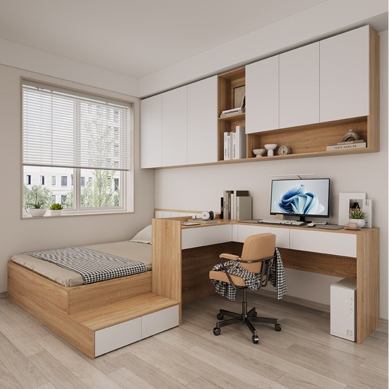 Bed Bed Frame Bed Soft Board Package Tatami With Corner Desk Writing ...