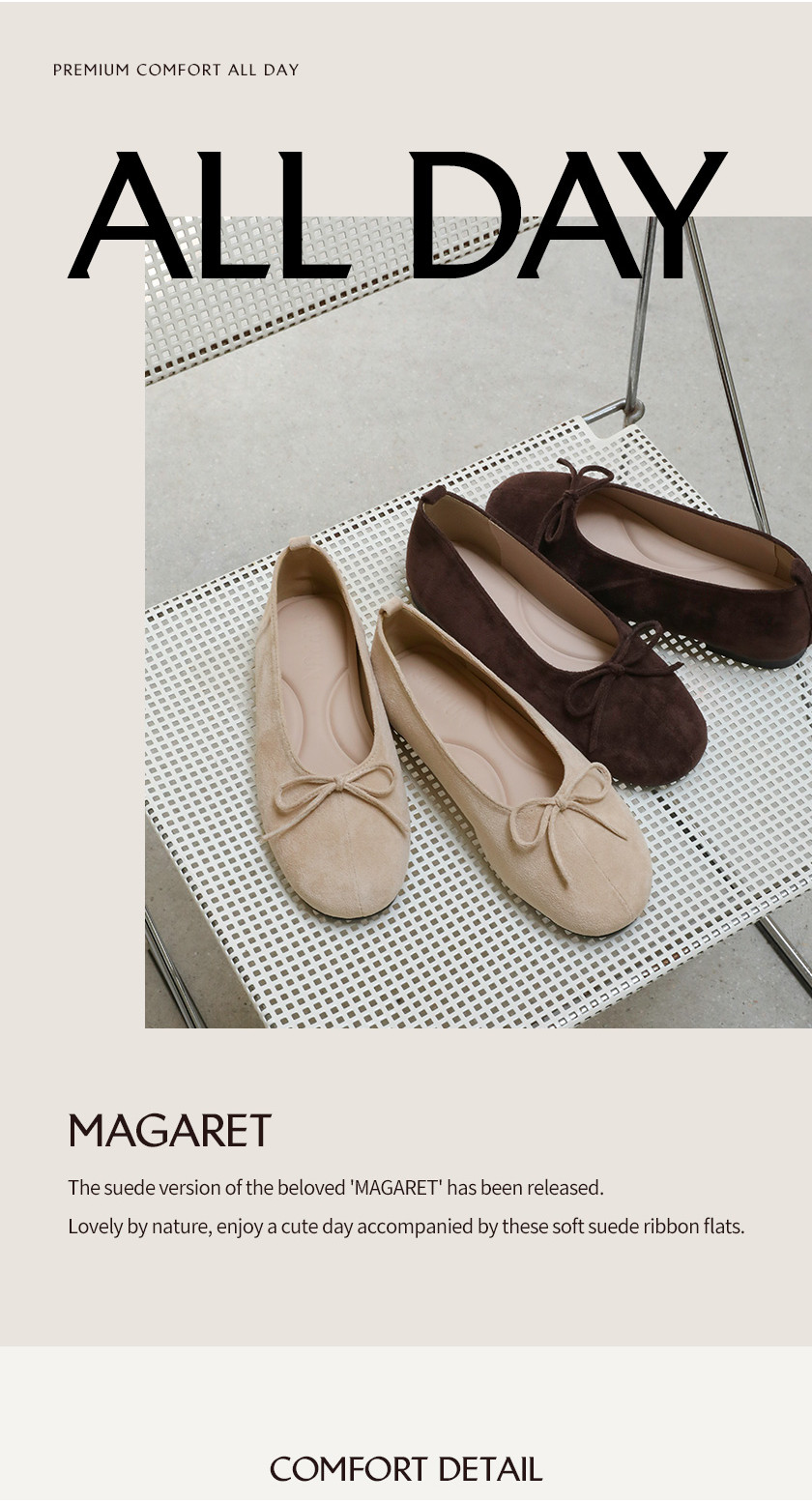 [SAPPUN] Magaret Suede Ribbon Flats (1cm) 5 colors ALL DAY | Shopee ...
