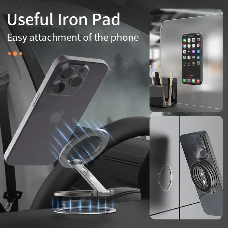 2pcs Magnetic Mobile Phone Ring Holder Double-Sided Foldable Round ...