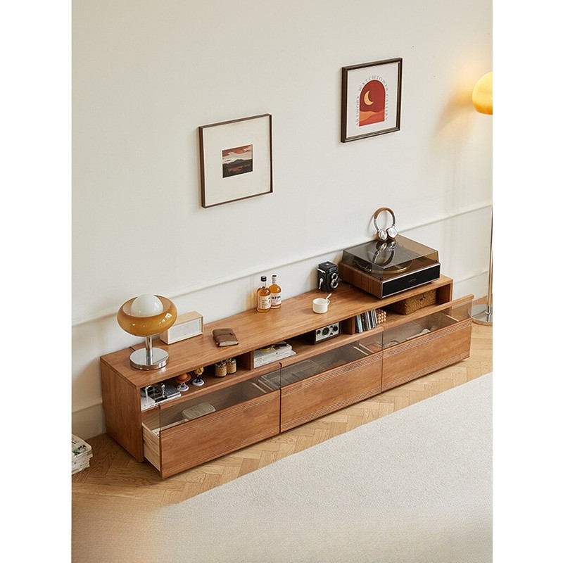 Solid Wood TV Cabinet Modern Simple TV Console Storage TV Console ...