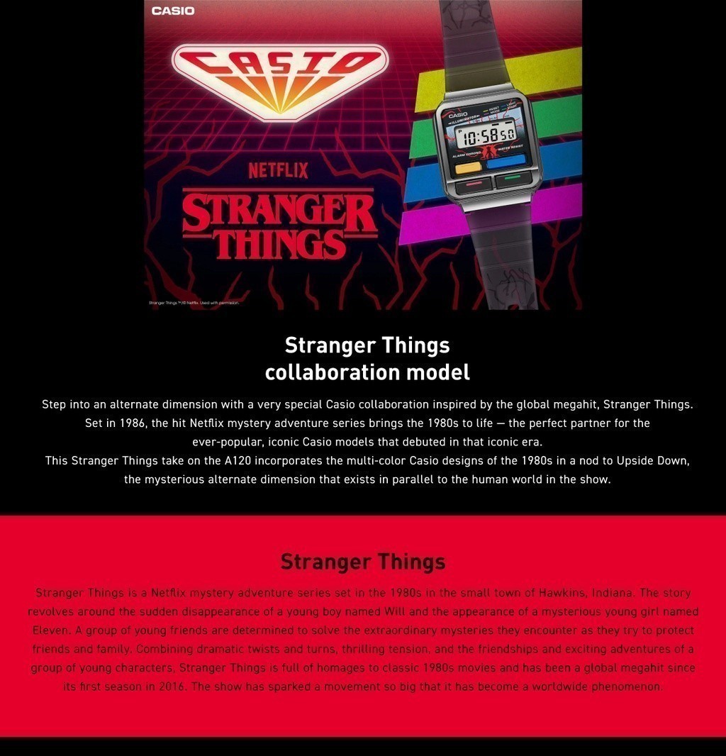 CASIO VINTAGE X STRANGER THINGS Netflix Collaboration Unisex Digital ...