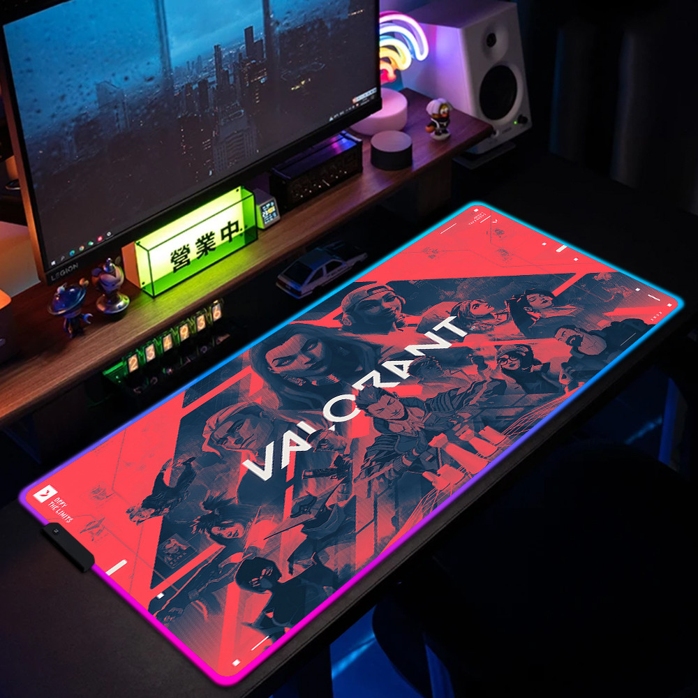 RGB Gaming Mousepad With Backlit Valorant Keyboard Pad Colorful ...