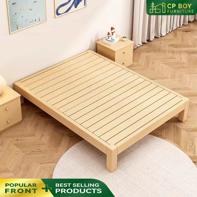 Ssr Bed Frame Solid Wood Single Bed Frame With Storage Cabinet 25 New | Shopee Singapore