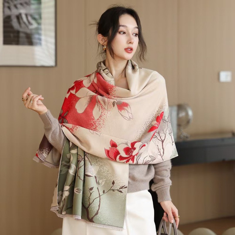 【ready stock】new fashion women cashmere-like shawl winter keep warm ...