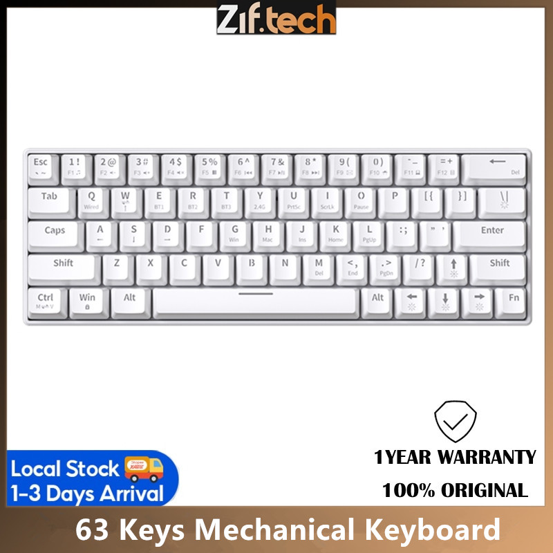 ZIFRIEND ZA64Pro / ZA63 Keyboard White Backlight 3Mode wireless ...
