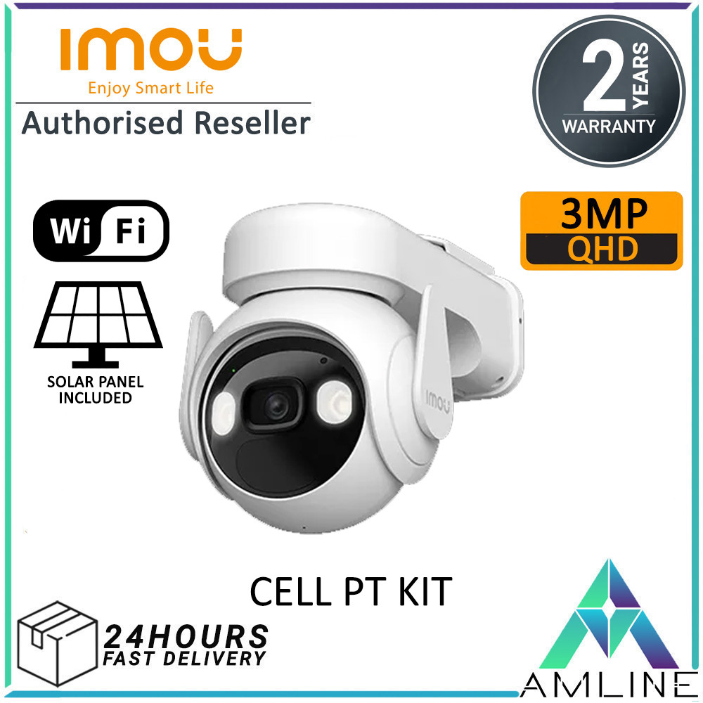 IMOU CELL PT KIT 3MP Battery Powered WiFi Outdoor CCTV Pan/Tilt Two Way ...