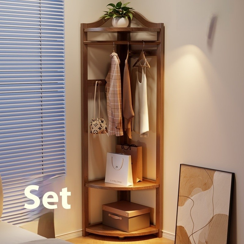 Corner Cabinet Coat Rack Floor To Ceiling Bedroom Hanging Clothes Rack ...