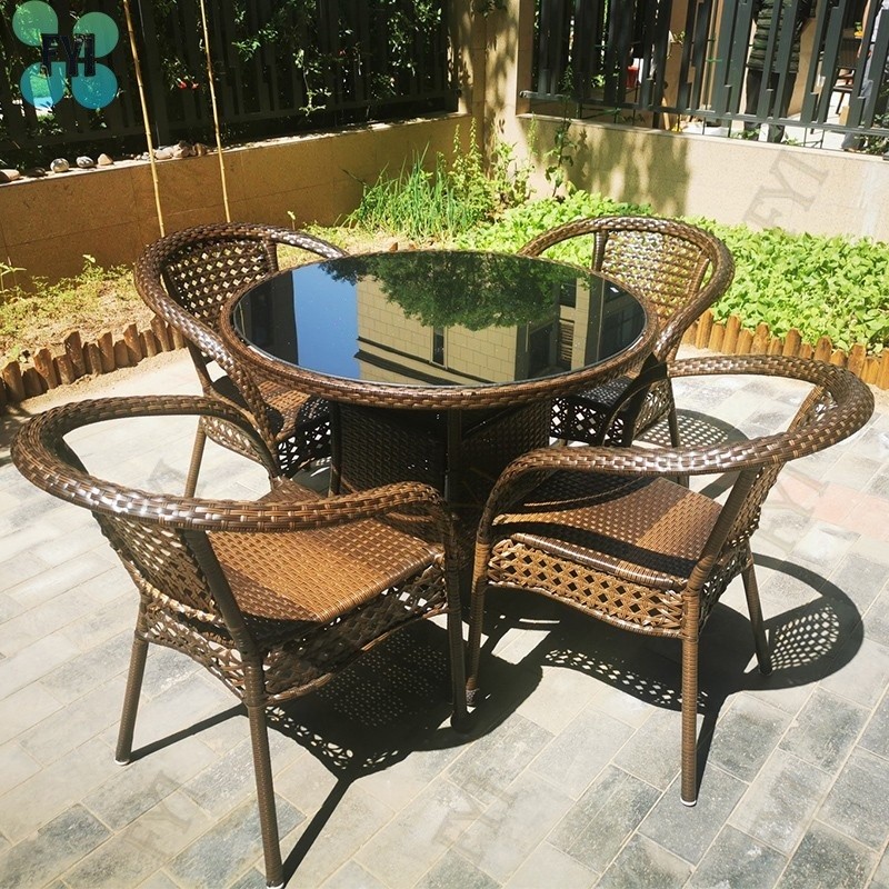 FYI Outdoor balcony table and chair set rattan table and chair ...
