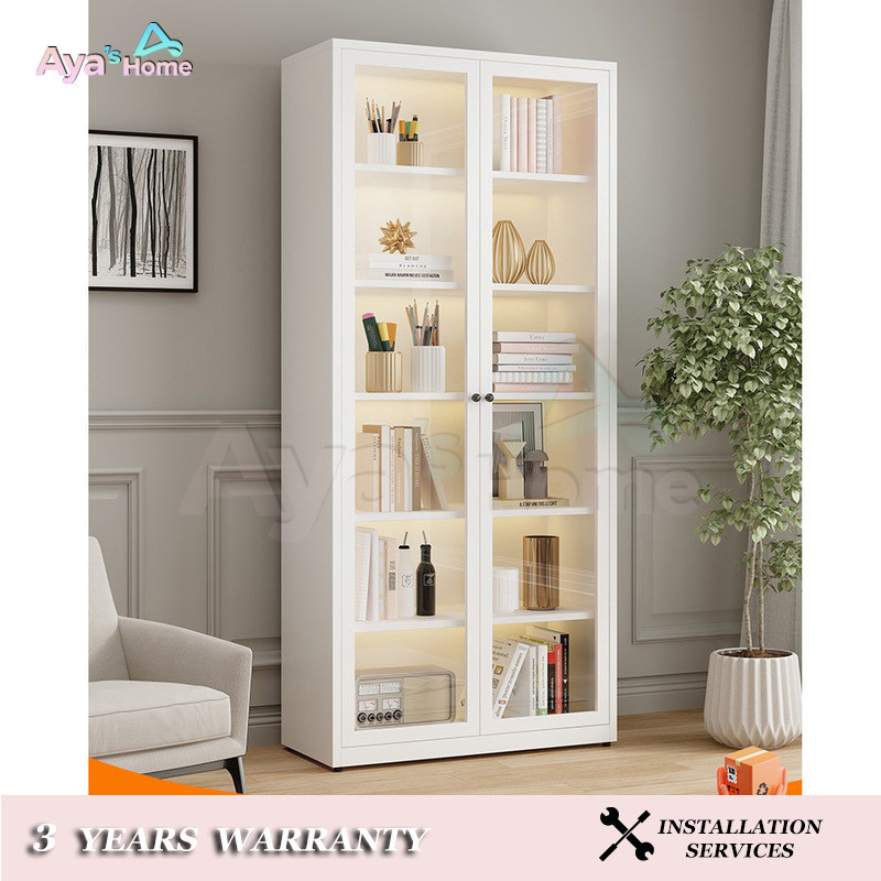 Bookcase Display Cabinet Home Glass Display Storage Cabinet Household ...