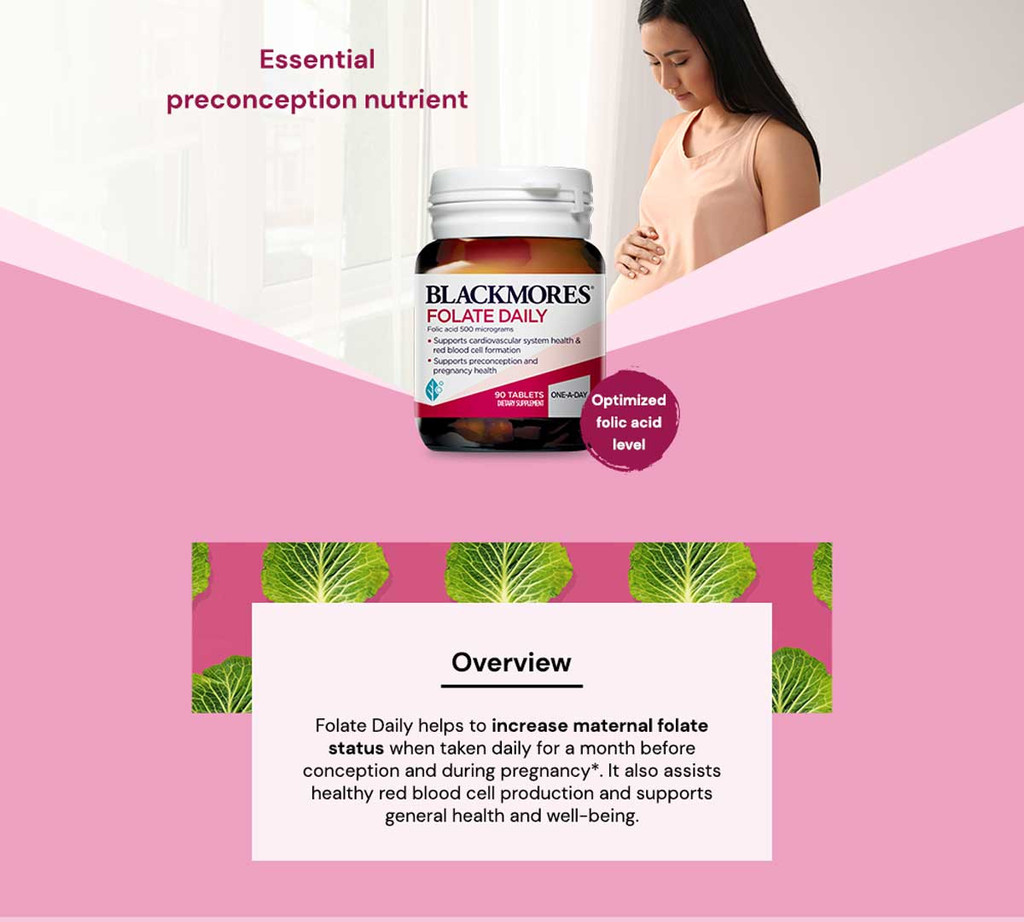 Blackmores Folate Daily 500mcg (90s) | Shopee Singapore