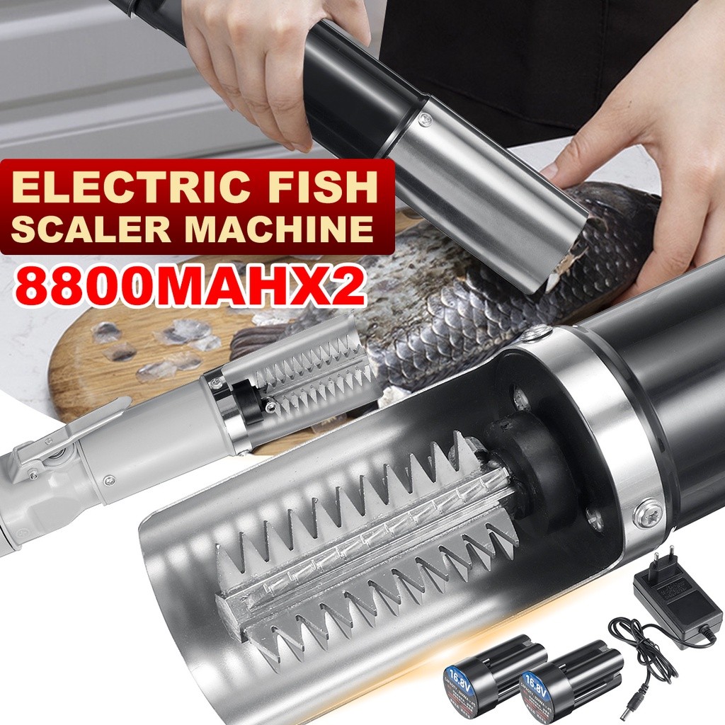 120W 16.8V Rechargeable Fish Electric Cleaner For Fish Scalers 8800MA ...