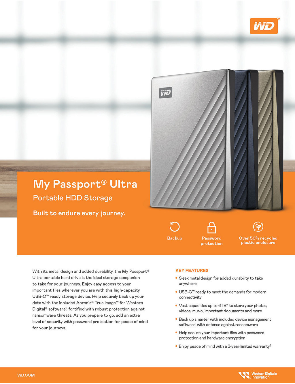 Wd My Passport 4tb Usb C External Hard Disk Silicon Grey Portable Hard Drive Hdd Hard Disk