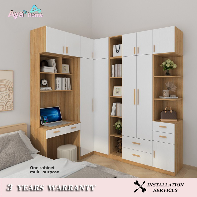 Wardrobe Bedroom Desk Integrated 90-degree Corner Large Type L Shape ...