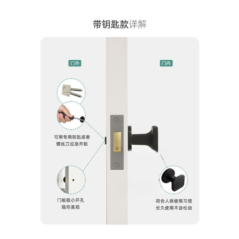 Invisible Door Lock,Lock With Key Single Side Lock Indoor Door Hidden ...