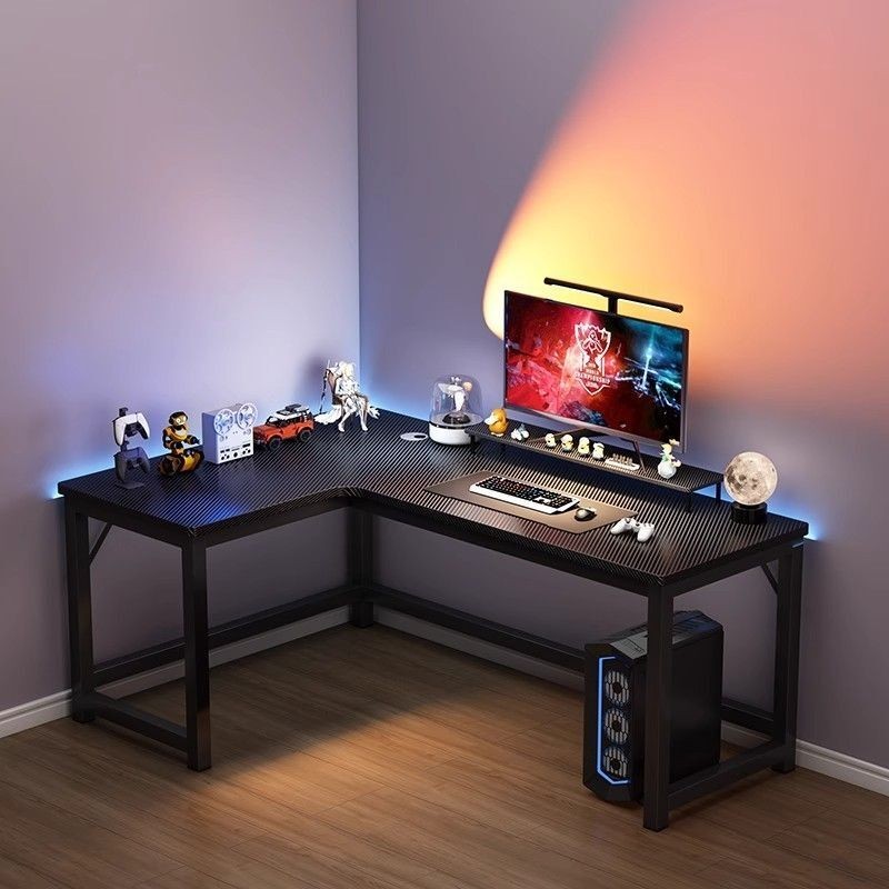 Corner Computer Desk E-Sports Double Desktop Home Desk Bookshelf ...