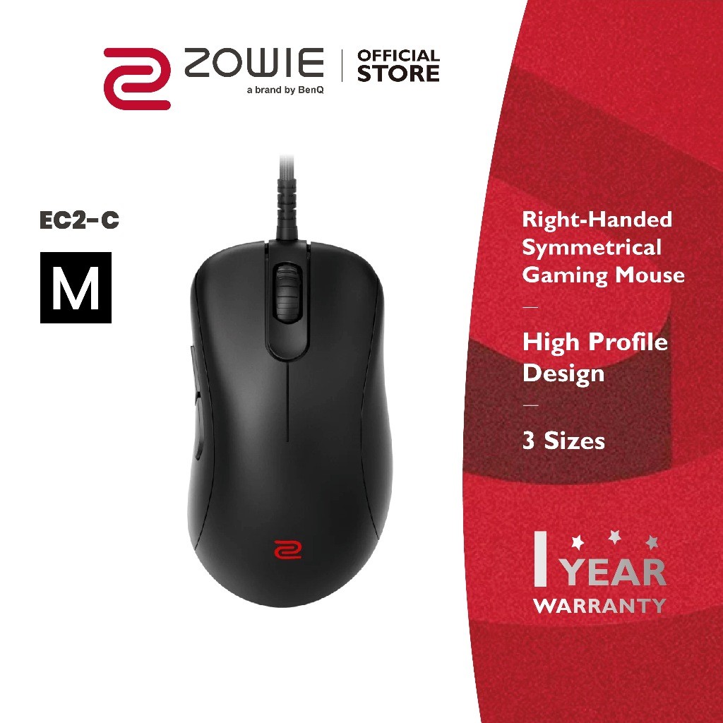 BenQ Zowie EC2-C Esports 3360 Sensor Ergonomic Paracord 24-step scroll ...